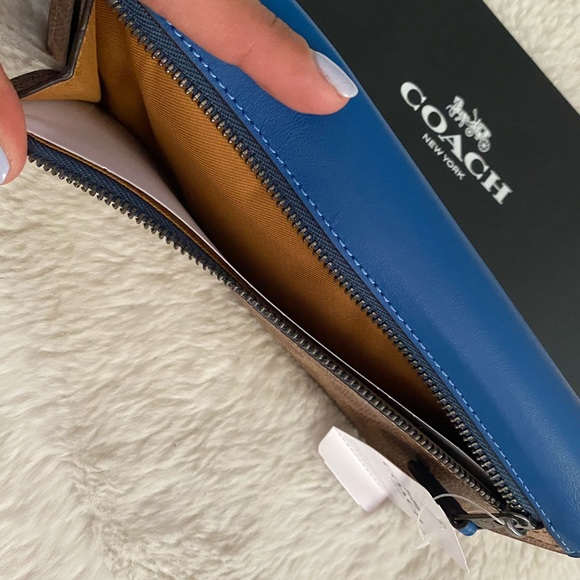 Coach | Bags | Coach Signature Blue Wyn Wallet | Poshmark